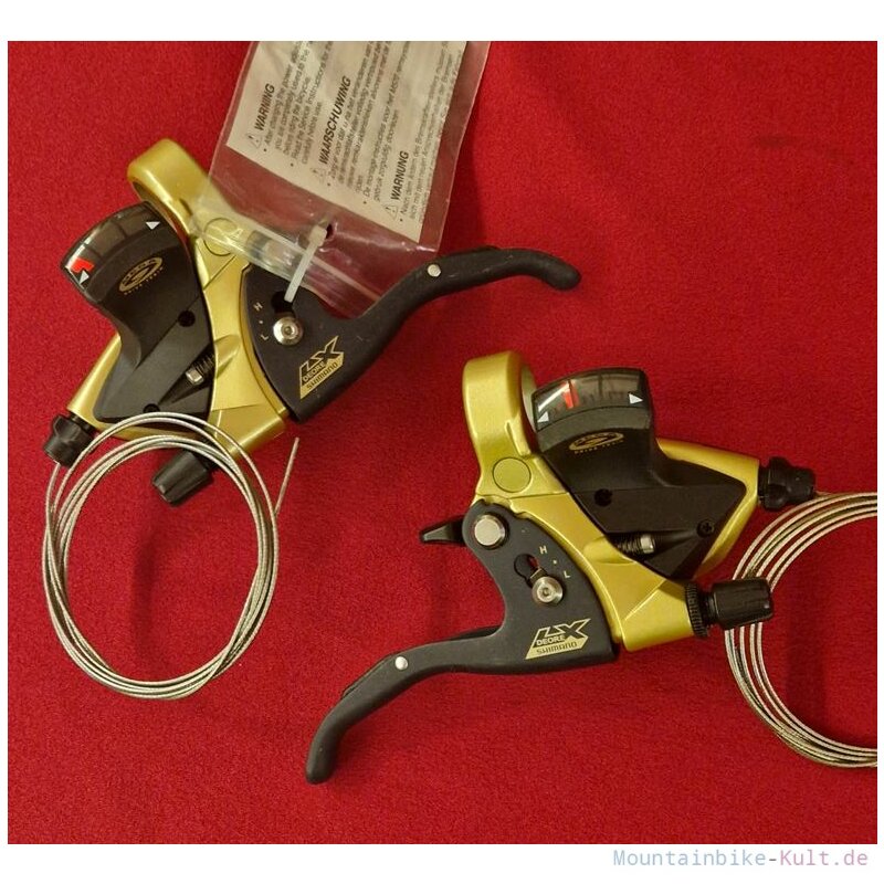 Shimano Deore LX ST-M570 gold STI-Einheiten, 3/9-fach, für V-Brakes ...