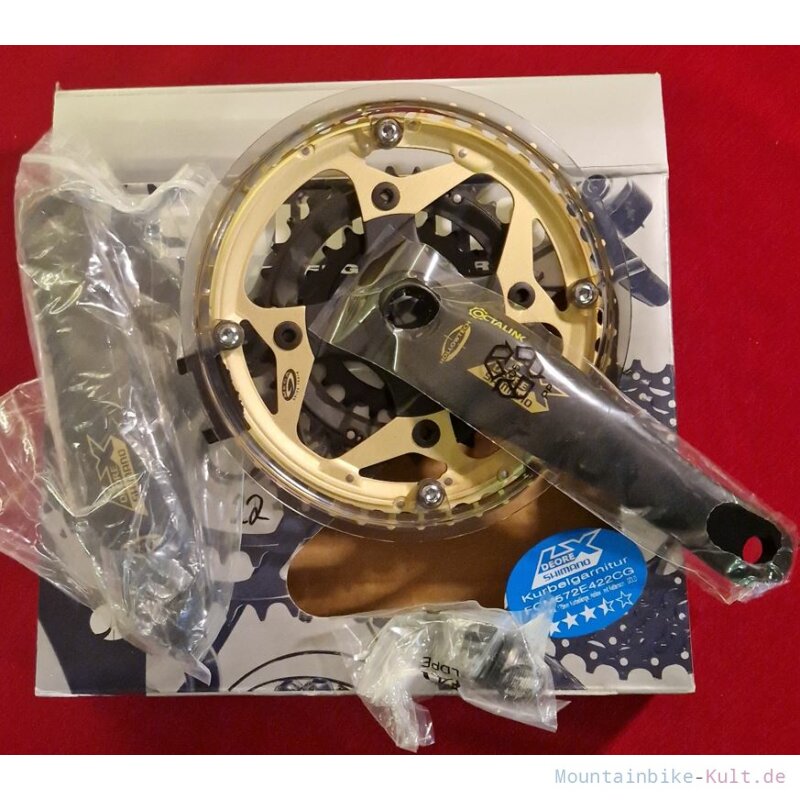 Shimano Deore LX Gold FC-M572 Kurbeln, 22/32/44 Zähne, 175mm, NEU, OV